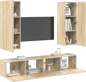 4dílný set TV skříněk dub sonoma kompozitní dřevo 3078981