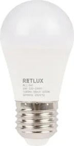 RETLUX RLL 641 G45 E27 mini Globe 8W / 1080 lm / 3000K - teplá bílá /