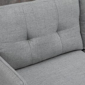 HOMCOM Dvoumístná pohovka loveseat s polštáři ve vzhledu lnu, dvojsedák do obývacího pokoje a ložnice, šedá, 139 x 68 x 76 cm | Aosom.de