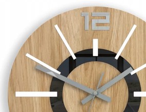 M.Clock Tiché nástěnné jednoduché dřevěné hodiny 33,5x33.5cm