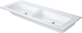 Duravit ME by Starck - Dvojumyvadlo 130x49 cm, s přepadem, bez otvoru pro baterii, DuraShield, bílá 233613AA60