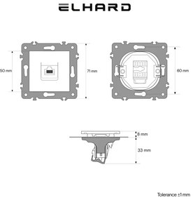 Elhard Datová zásuvka Royal RJ45, bílá YK2121W