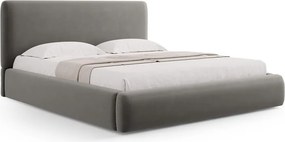 Šedá čalouněná dvoulůžková postel s úložným prostorem s roštem 160x200 cm Colonel – Cosmopolitan Design