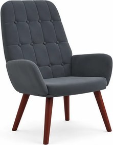 relaxační křeslo, odpočinkové, dřevo/kov/textil, 96x69x78 cm, nohy tmavé/tmavě šedá, Dekorino KR20260046