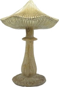 Béžovo-zlatá dekorace houba Mushroom - 11*9*15 cm