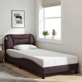 Rám postele bez matrace Hvar tmavě hnědá 80 x 200 cm textil 3207733