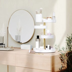 Bílý plastový koupelnový organizér na kosmetiku Pirouette – Umbra