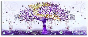 Malvis ® Obrazy malovaný abstraktní strom fialový Velikost: 100x40 cm