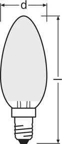LED žárovka E14 OSRAM 3,4 (40W) teplá bílá (2700K) stmívatelná svíčka