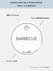 Samolepka na kořenky BARBECUE bílá 5 cm základní písmo