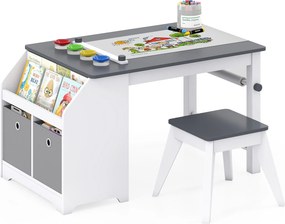Costway Sada dětských stolků a stoliček dětská sedací skupina dřevo s držákem
