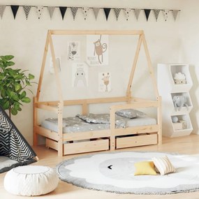 Dětská postel se zásuvkami 70 x 140 cm masivní borové dřevo - Default Title