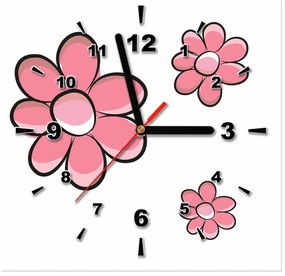 Gario Obraz s hodinami Růžové kvítky Rozměry: 30 x 30 cm
