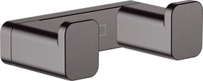 Hansgrohe AddStoris, dvojitý háček, kartáčovaný černý chrom, HAN-41755340