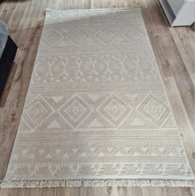 HU Moderní béžový koberec TWIST BEIGE 23929A Rozměr: 60x100 cm