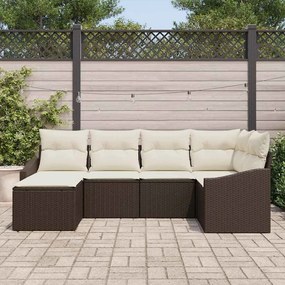 Set pohovek 6 ks Hnědá polyratan 3346788
