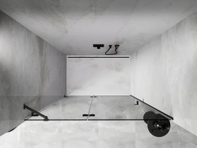 Mexen, Mexen Lunar levé otočné sprchové dveře 135 cm, průhledné, pistolově šedé kartáčované - 834-135-000-66-00-L