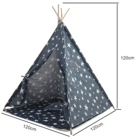 Aga4Kids Dětské Teepee Hvězdy Tmavě modrá