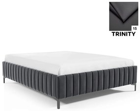 Eka Čalouněná postel CARLO 180x200 cm Barva látky Trinity: (2315) Tmavá šedá, Úložný prostor: S dřevěným rámem úložného prostoru