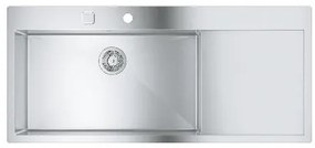 Grohe Dřezy - Dřez K1000 s automatickým odtokem, 1160x520 mm, kartáčovaná nerez 31581SD1