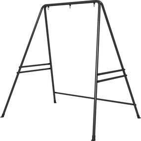 Outsunny Houpací Křeslo Stojan Houpací Síť z Oceli pro Houpací Křeslo max. 150 kg Nosnost pro Vnitřní i Venkovní Použití Černá 178 x 143 x 180 cm