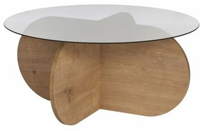 Konferenční stolek Aeris Sapphire Oak s tmavým sklem