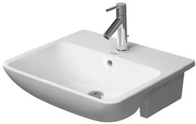 Duravit ME by Starck - Umyvadlo zápustné 55x46 cm, s 1 otvorem pro baterii, s WonderGliss, alpská bílá 03785500001