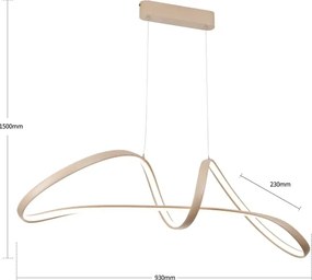 Brilagi-LED Stmívatelný lustr na lanku TWISTER LED/60W/230V 3000-6000K béžová+DO