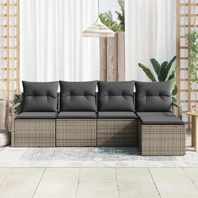 Set pohovek 5 ks Šedá polyratan 3346339