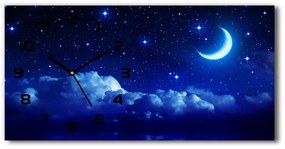 Wallmuralia Moderní skleněné hodiny na stěnu Nebe noc 60x30 cm
