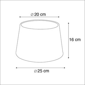 Stínidlo z bavlny černé se zlatým vnitřkem 25/20/16
