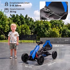 HOMCOM Elektrický Go-Kart pro Děti ve Věku 3-8 Let s 12V Baterií - Nastavitelná Rychlost 3-5 km/h a Bezpečnostní Pás - Nosnost 30 kg pro Venkovní Pou…
