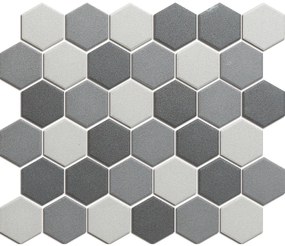 The Mosaic Factory Keramická mozaika šedá Mozaika HEX 5 Dark Grey Mix 5,1x5,9 (28,1x32,5) cm - LOH10MIX1