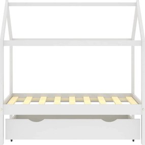Rám dětské postele se zásuvkou bílý masivní borovice 70x140 cm 322139