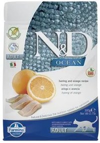 Farmina Pet Foods - N&D N&D OCEAN CAT Adult Herring & Orange 300g