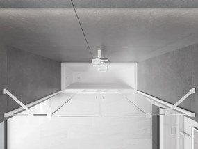 Mexen Velar Duo, 2-křídlová posuvná vanová zástěna 170 x 150 cm, 8mm čiré sklo, bílý profil, 896-170-000-02-20
