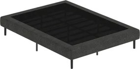 HOMCOM čalouněný rám postele 140x190 cm, rám postele s potahem z chenillu, 10 dřevěných latí, 9 pevných nohou, šedá