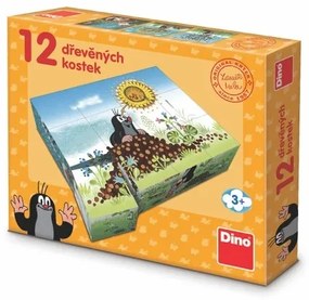 Dino Dřevěné kostky Krtkův rok 12 ks