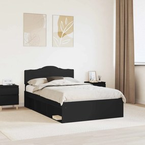 Rám postele s čelo Černá 120 x 200 cm Masivní borové dřevo 3412917