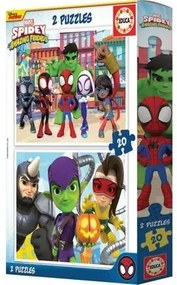 EDUCA Puzzle Spidey a jeho úžasní přátelé / 2x20 dílků / od 3 let