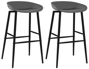 Barové židle Milner - 2 ks | šedo-černé