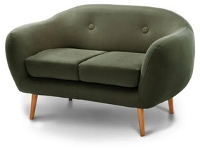 Olivově zelená dvoumístná pohovka Scandi by Stella Cadente Maison