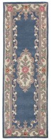 Modrý vlněný koberec Flair Rugs Aubusson, 67 x 210 cm