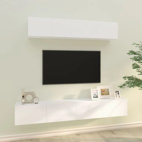 4dílný set TV skříněk bílý kompozitní dřevo 3114526