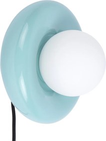 Světle modré keramické nástěnné svítidlo do zásuvky Catania Ring – Leitmotiv