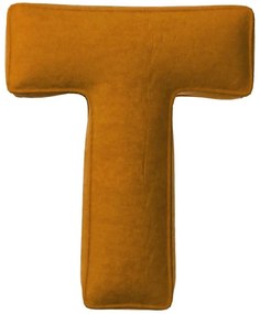 OnaDnes -20% Yellow Tipi Cihlově oranžový sametový polštář písmeno T 40 cm