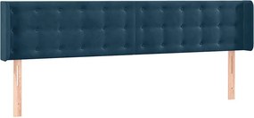 Čelo postele typu ušák tmavě modrá 163x16x78/88 cm samet 3119260