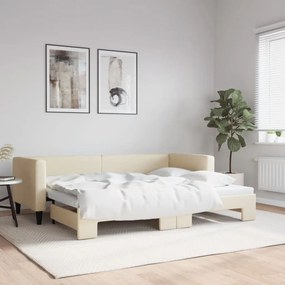 Válenda s přistýlkou krémová 80 x 200 cm textil 3196577