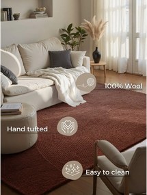 Ručně tkaný vlněný koberec v cihlové barvě 80x150 cm Calmio – Hanse Home