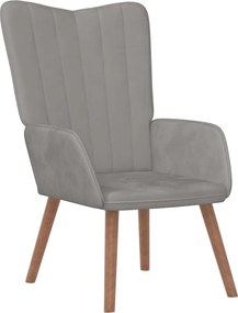 Relaxační křeslo se stoličkou světle šedé samet 327666